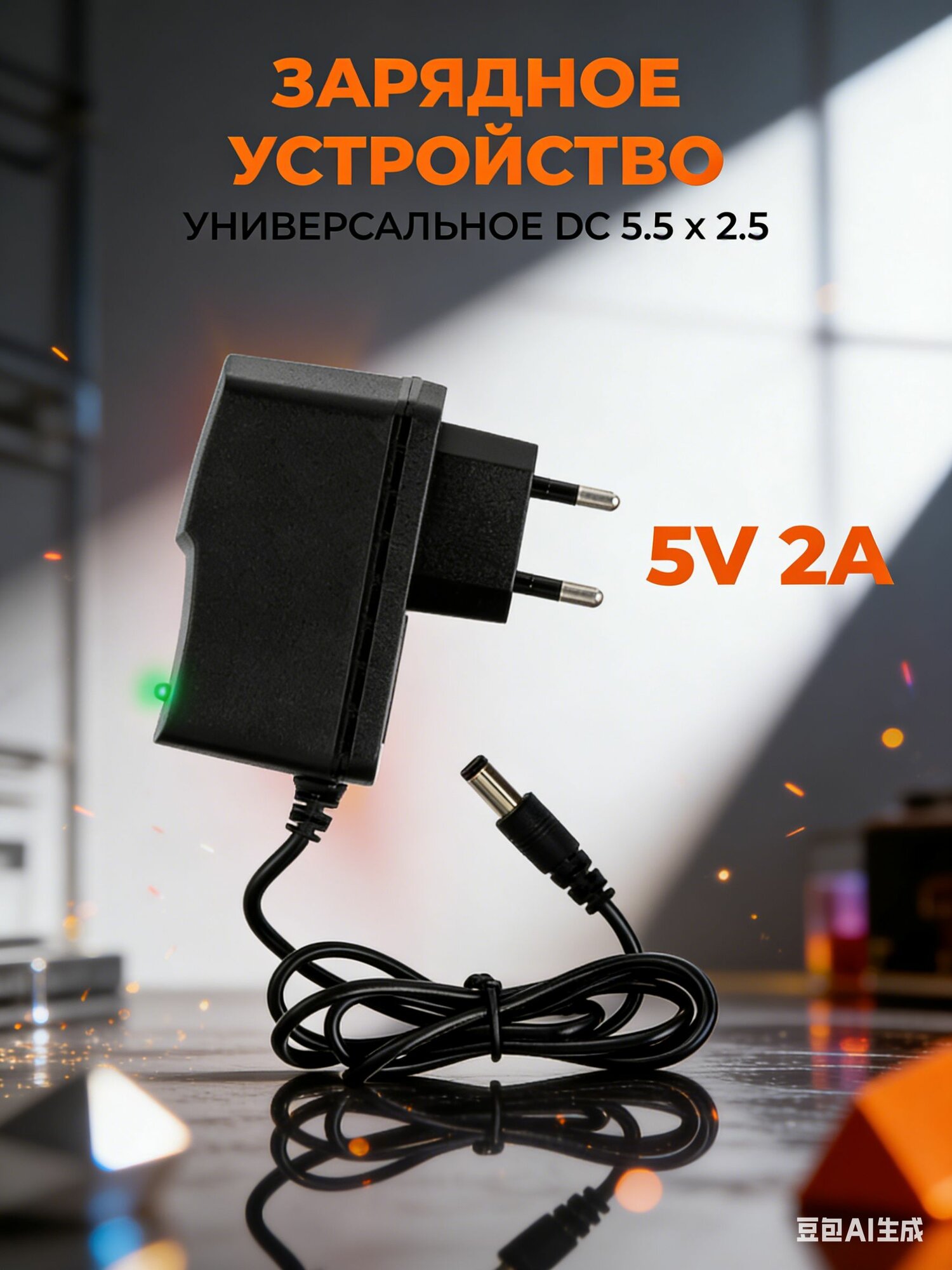 Зарядное устройство для лазерного уровня HILDA и PRACMANU 5V 2A DC 5.5х2.5 мм, универсальный блок питания и зарядка для нивелира кабель 0.9 м