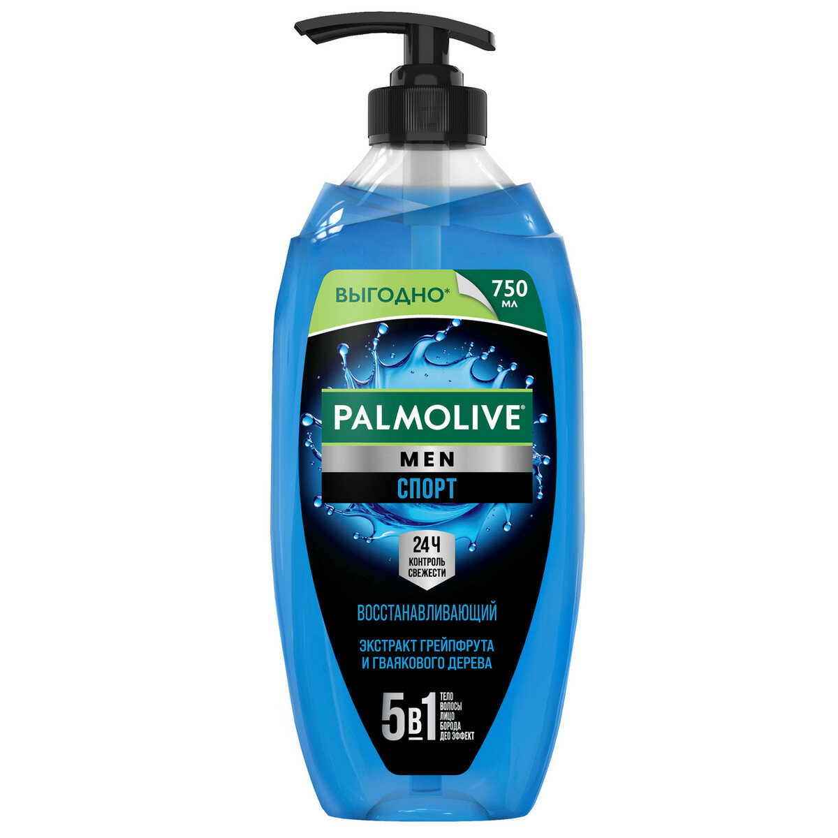 Гель для душа Palmolive Men Спорт Восстанавливающий с экстрактом цитрусовых 3 в 1, 750мл, (1 шт)