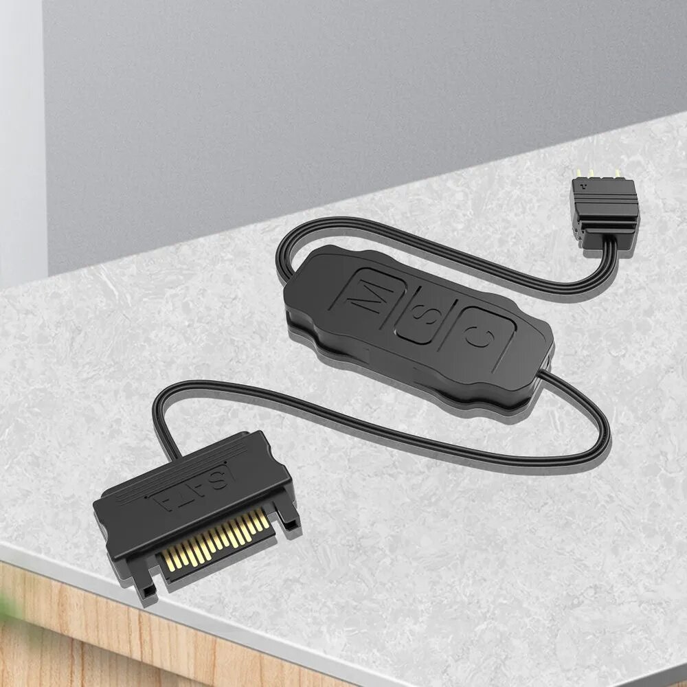 Контроллер ARGB 5 В, мини-устройство с ручным управлением, чёрный, совместим с 3-pin и SATA
