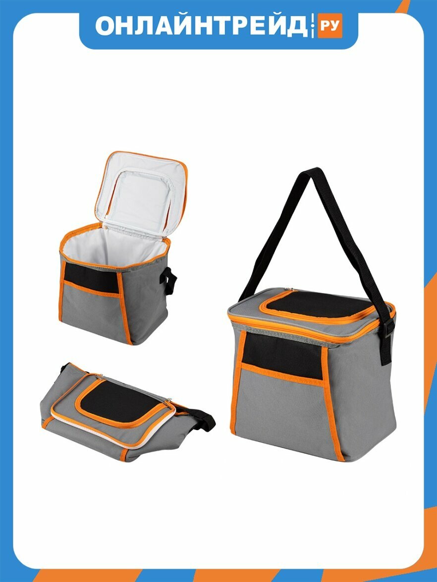 Термосумка Ecos PC2207 12л 26x20x24 см серый/оранжевый
