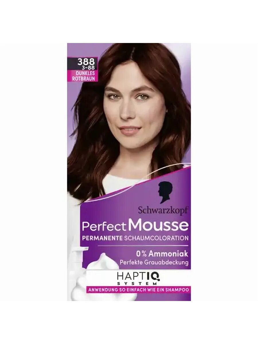 Краска-мусс Schwarzkopf "Perfect Mousse", тон 388, темно-красный коричневый