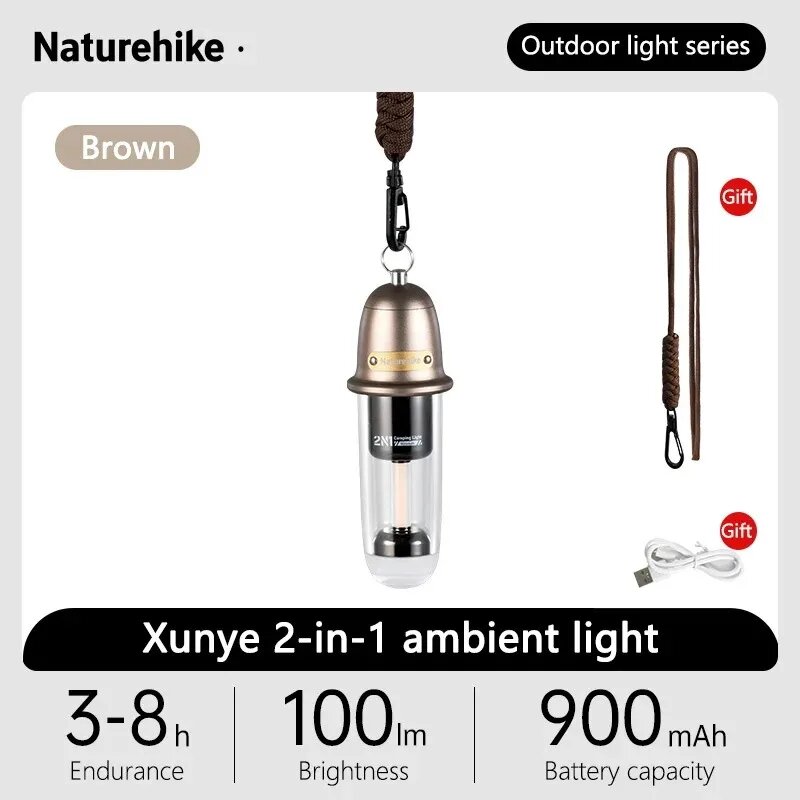Naturehike Портативный фонарь 2-в-1 Brown