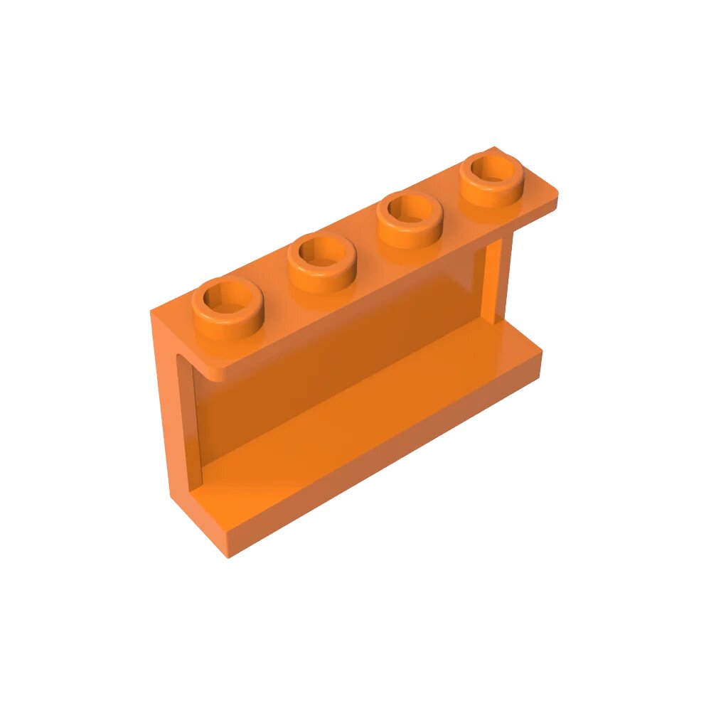 Gobricks панель для конструкторов 1x4x2 Оранжевый, 021