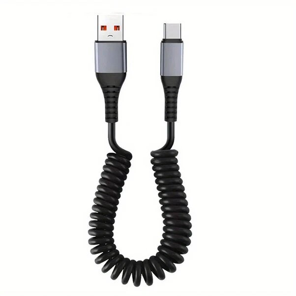 Силиконовый витой кабель USB-C быстрой зарядки 66 Вт, папа-мама, 1,5 м, для передачи данных, совместим с iPhone 15, Samsung, Xiaomi