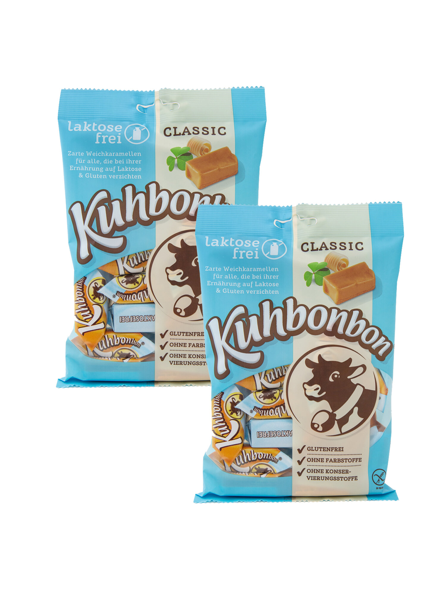 Сливочная мягкая карамель Kuhbonbon "Classic" без лактозы, Германия, спайка 2шт х 175г