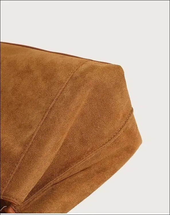 Сумка женская коричневая из натуральной замши, размер 30x19x12 см — фото 1