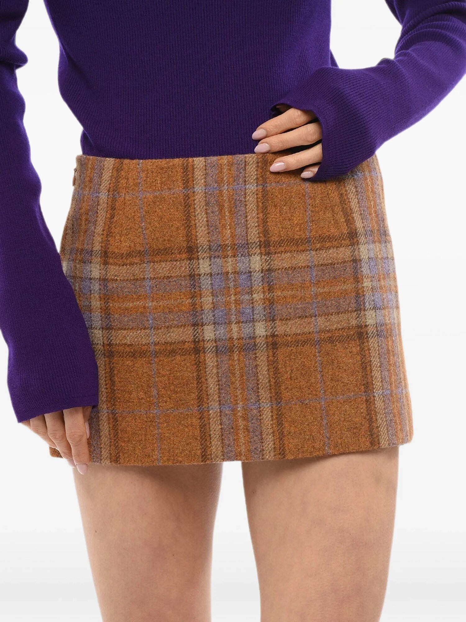 Юбка WE11DONE Check-pattern A-line mini skirt, размер 40 — фото 1