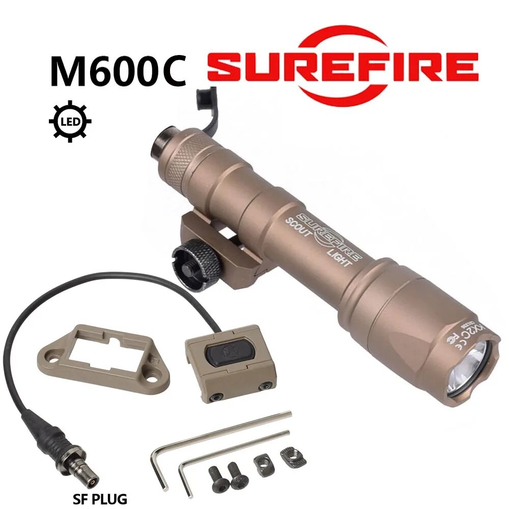 Тактический фонарь Surefire SF M600 M300 M600C M300A с белым светодиодом и выносным переключателем UNITY для 20-мм планки