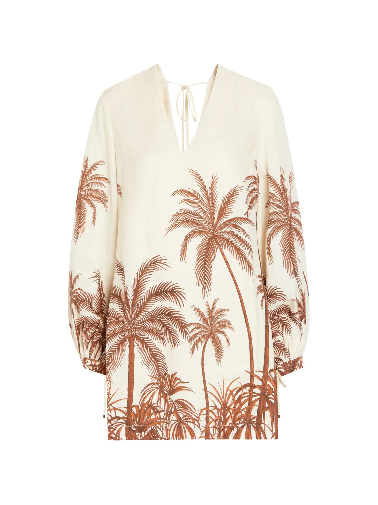 Платье Y el Mar palm tree-print V-neck mini dress
