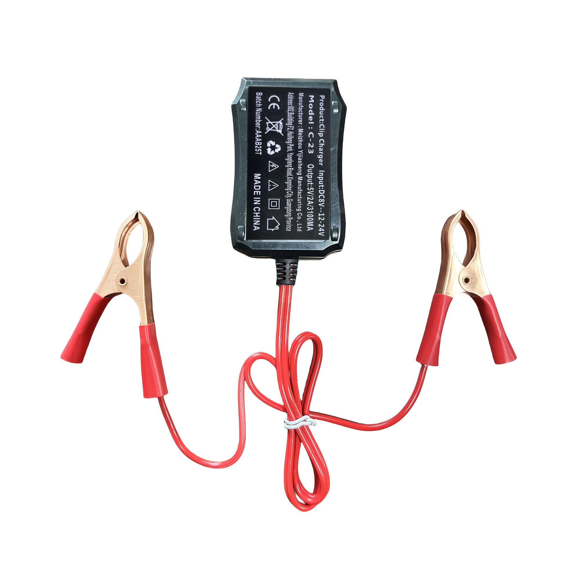 Инверторное зарядное устройство Clip Charger с крокодильчиками, 3 USB-порта, быстрая зарядка, для автомобильных, мотоциклетных и других аккумуляторов