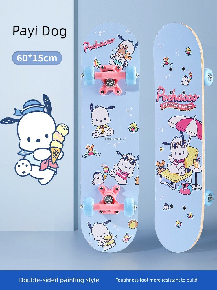 24-дюймовый детский самокат Pochacco для девочек 6-12 лет, 4-колесный начальный самокат новая модель 2026 года
