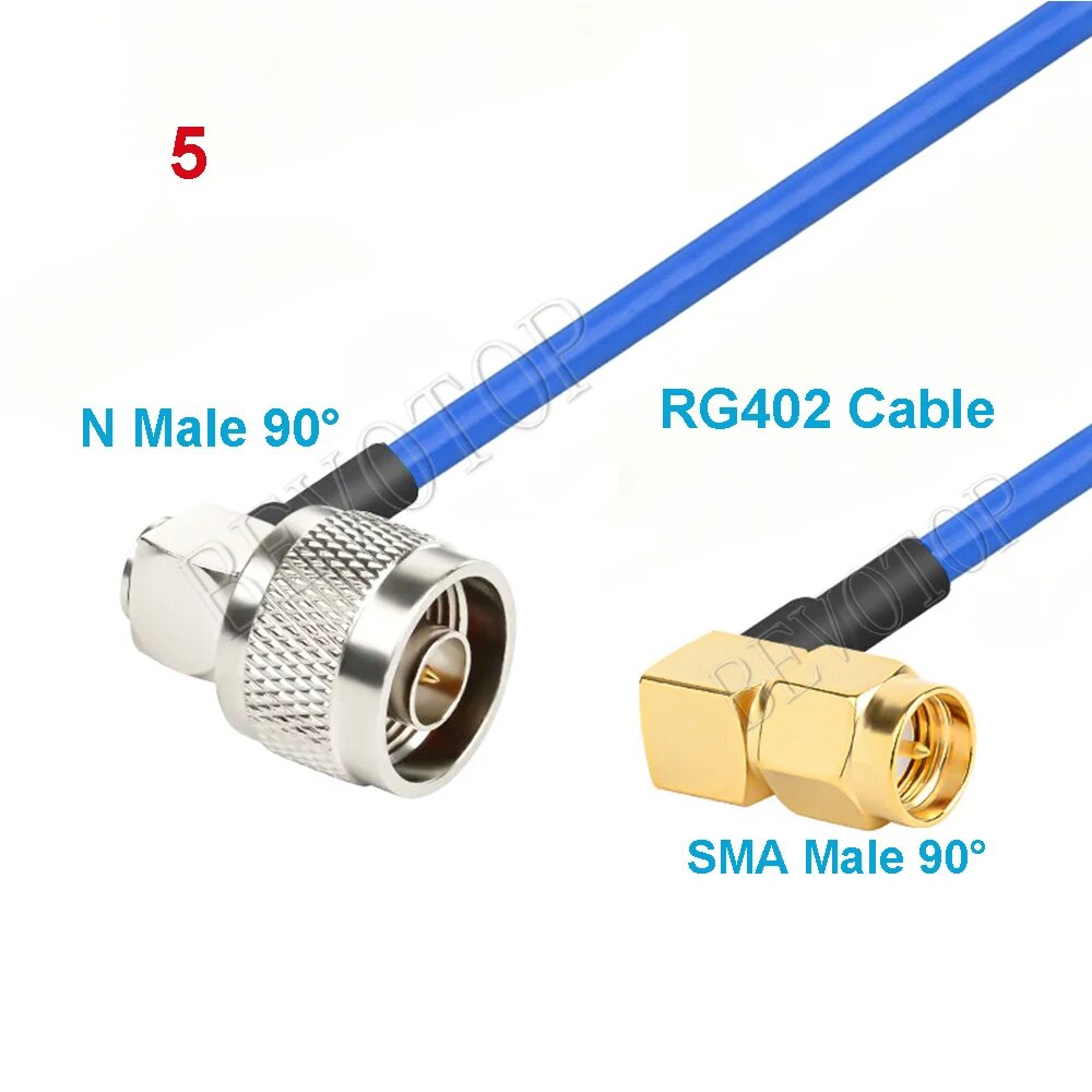 Коаксиальный кабель RG402 N-SMA 15см, синий