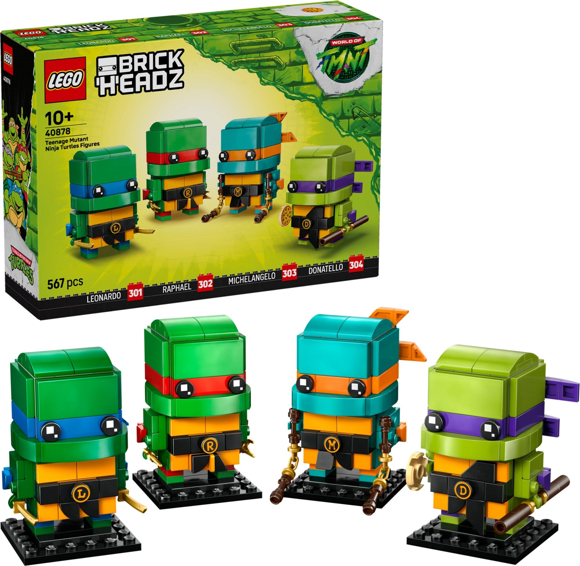 Конструктор LEGO BrickHeadz 40878 Фигурки Черепашек-ниндзя, 567 эл.