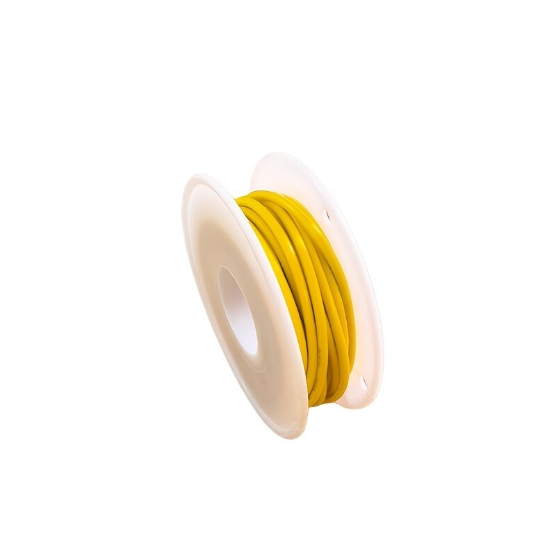 Желтый силиконовый удлинительный провод 26AWG (0,14 мм²), 1 рулон 196,85 дюймов (5 м), луженая медная жила, плоский провод для светодиодных лент, дверных звонков, динамиков