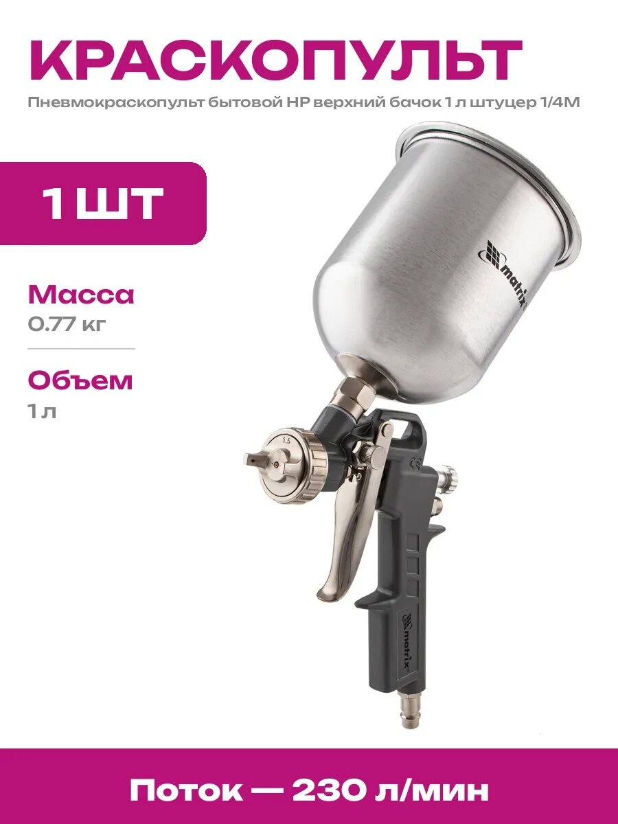 Краскопульт для густых красок воздушный евро разъем 1.8