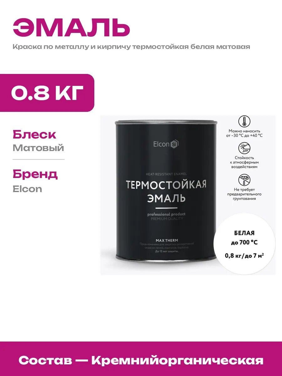 Эмаль термостойкая белая для радиаторов отопления и печей