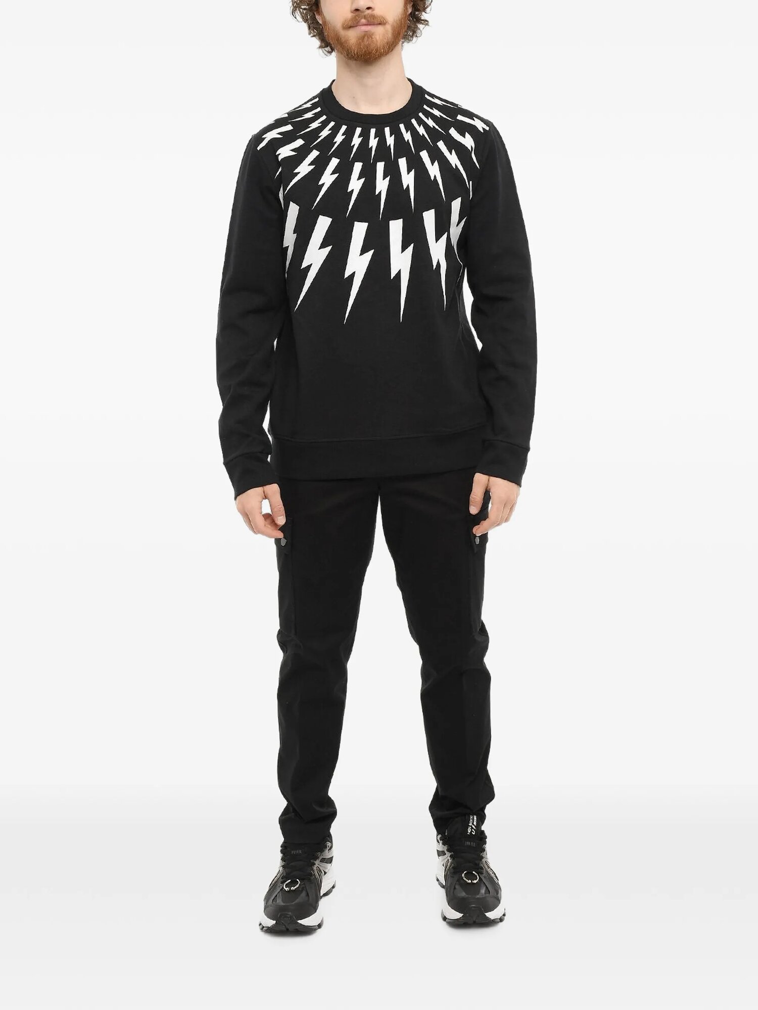 Толстовка Neil Barrett Fair-Isle Thunderbolt sweatshirt, размер 46 — фото 1