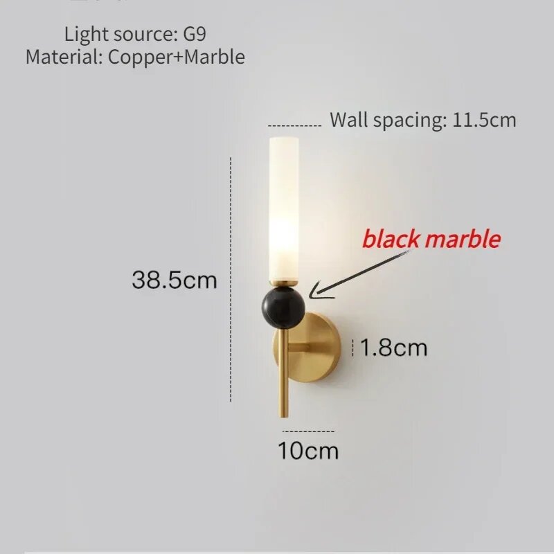 Настенный светильник из меди Nordic Golden wall lamp