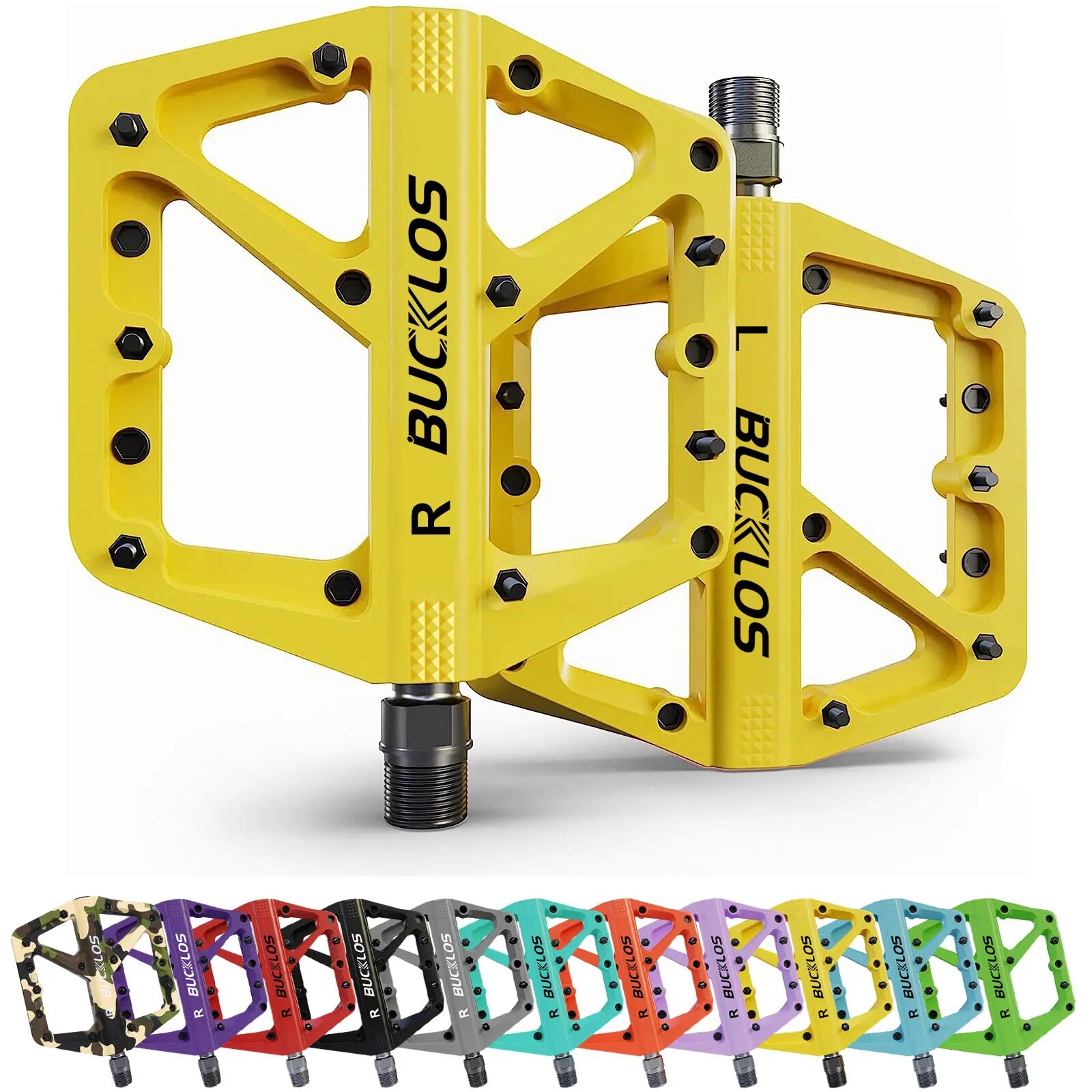 Педали BUCKLOS желтые для MTB/Road, PD-B712