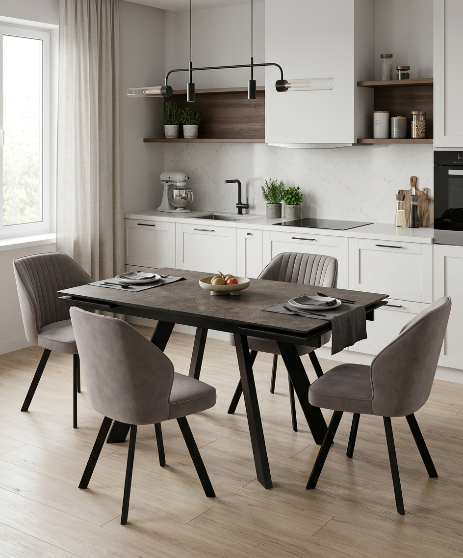 Стул 2 шт DikLine 232M поворотный B5 LATTE, ножки черные