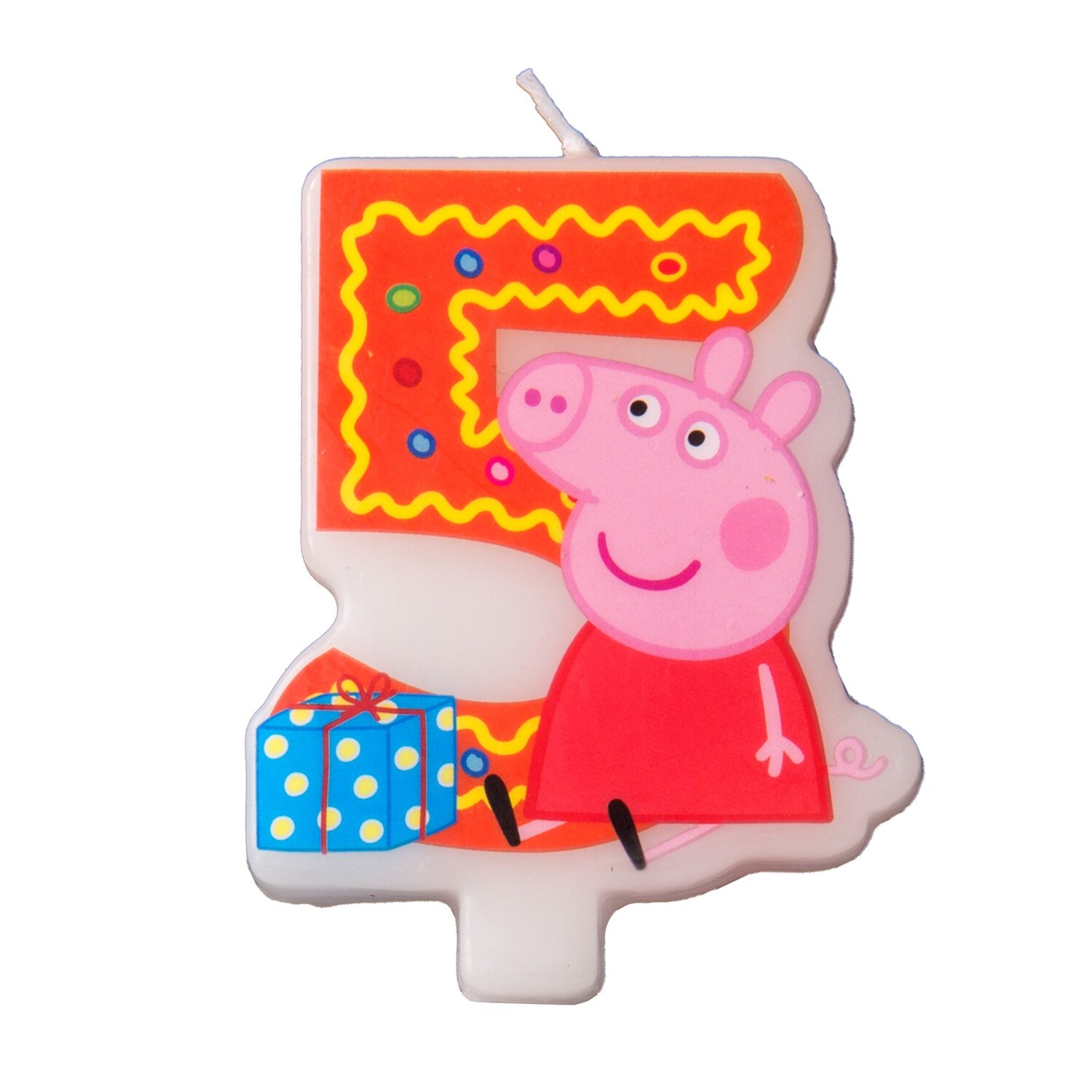 Свеча-цифра Peppa Pig №5 "Пеппа-принцесса" (29737)