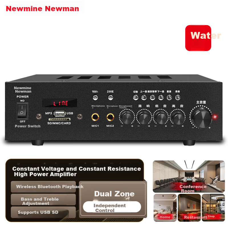 Newmine 100W Bluetooth постоянное напряжение усилитель для потолочных/настенных домашних кинотеатров черный Стиль：Shop