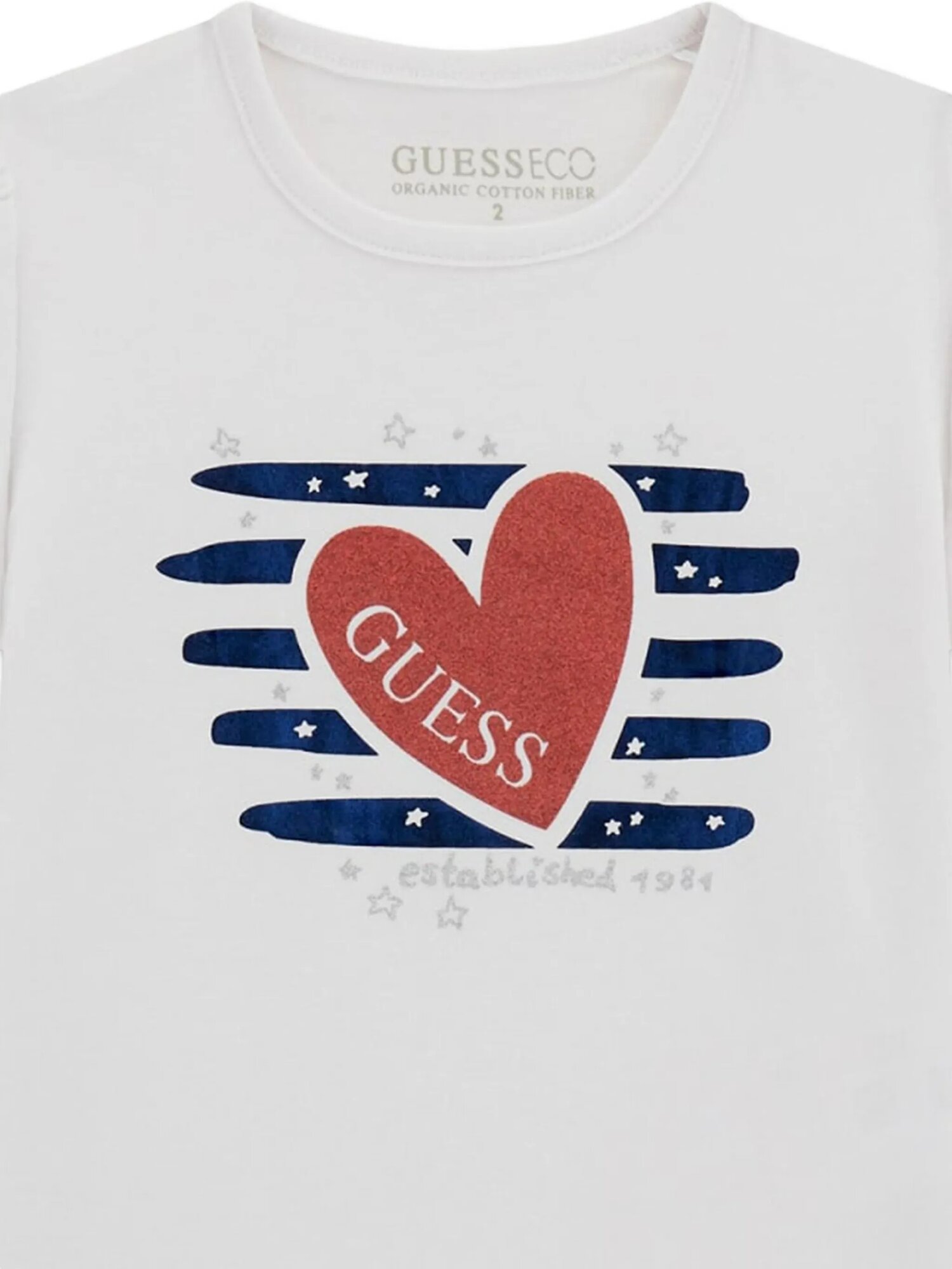Футболка GUESS, размер 2 года, бежевый/белый — фото 1