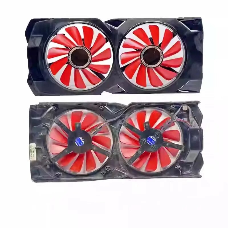 Подходит для XFX RX580/570 2048SP 470/480 Диаметр 8,7 см Расстояние между отверстиями 3,9 см Пара корпусных охлаждающих вентиляторов