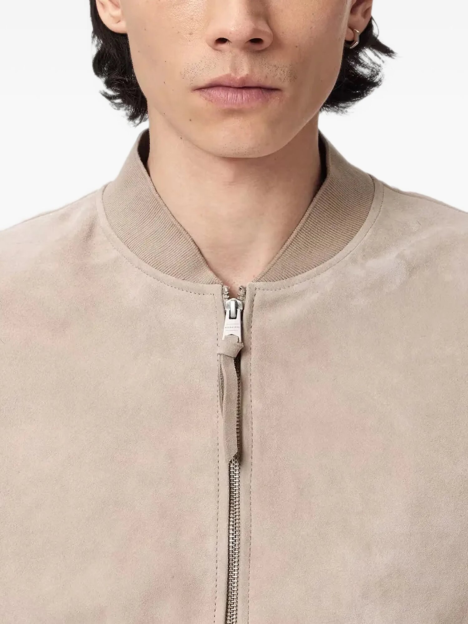 Куртка AllSaints Suede-finish zip-up bomber jacket, размер 54 — фото 1
