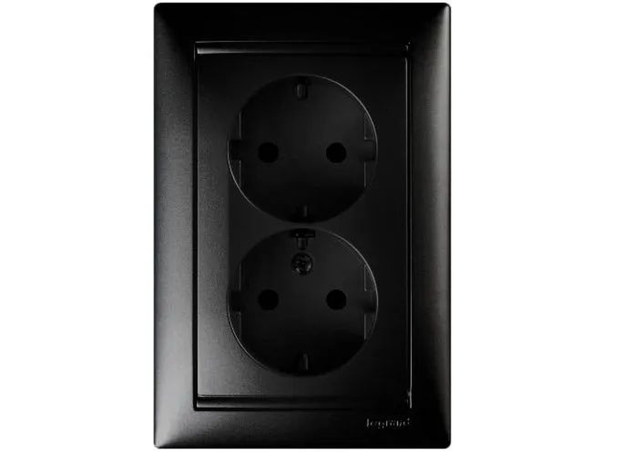 Розетка двойная с заземлением Legrand Valena 770300 цвет черный; 5шт