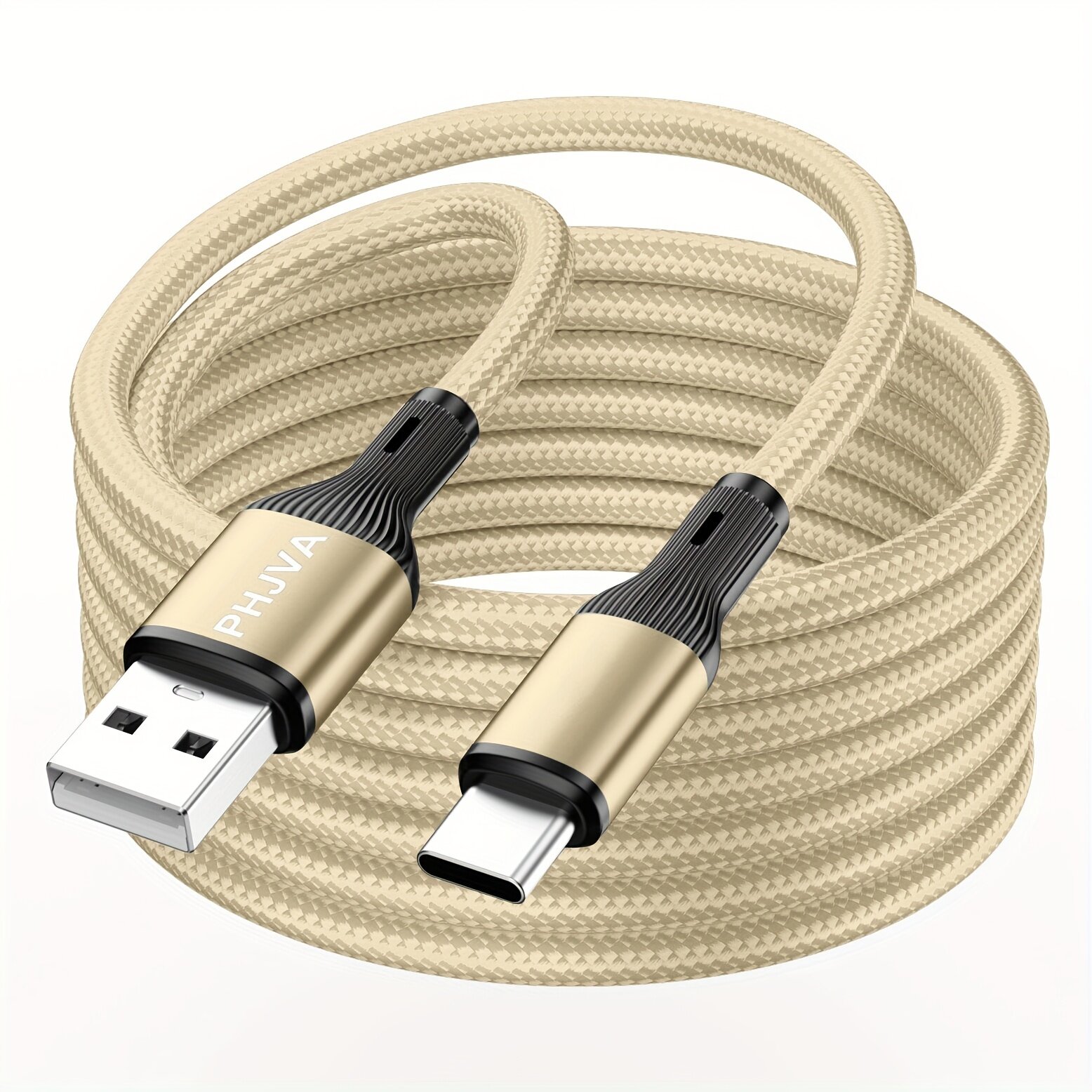 Кабель USB-C для быстрой зарядки и синхронизации данных, 1 м, золотой цвет, для Samsung, Xiaomi, Redmi, Huawei, OPPO, Android-устройств с USB-C, iPhone 15/16 Pro/Plus/Pro Max, Macbook, iPad