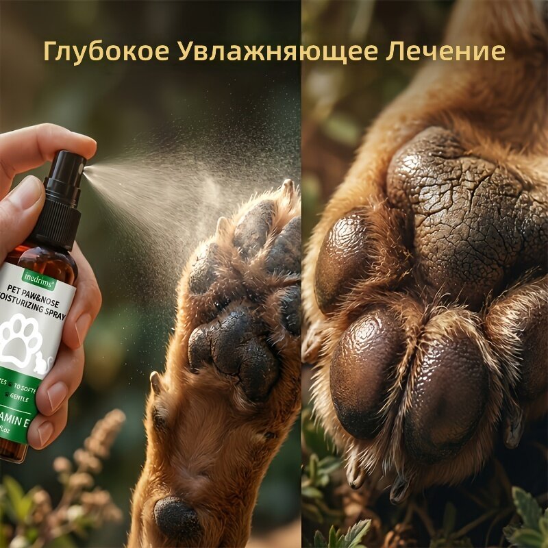 Увлажняющий спрей для когтей, быстрого действия, длительная защита от сухости и трещин, для светло-коричневой чувствительной шерсти, для прогулок и любой погоды, без батареек