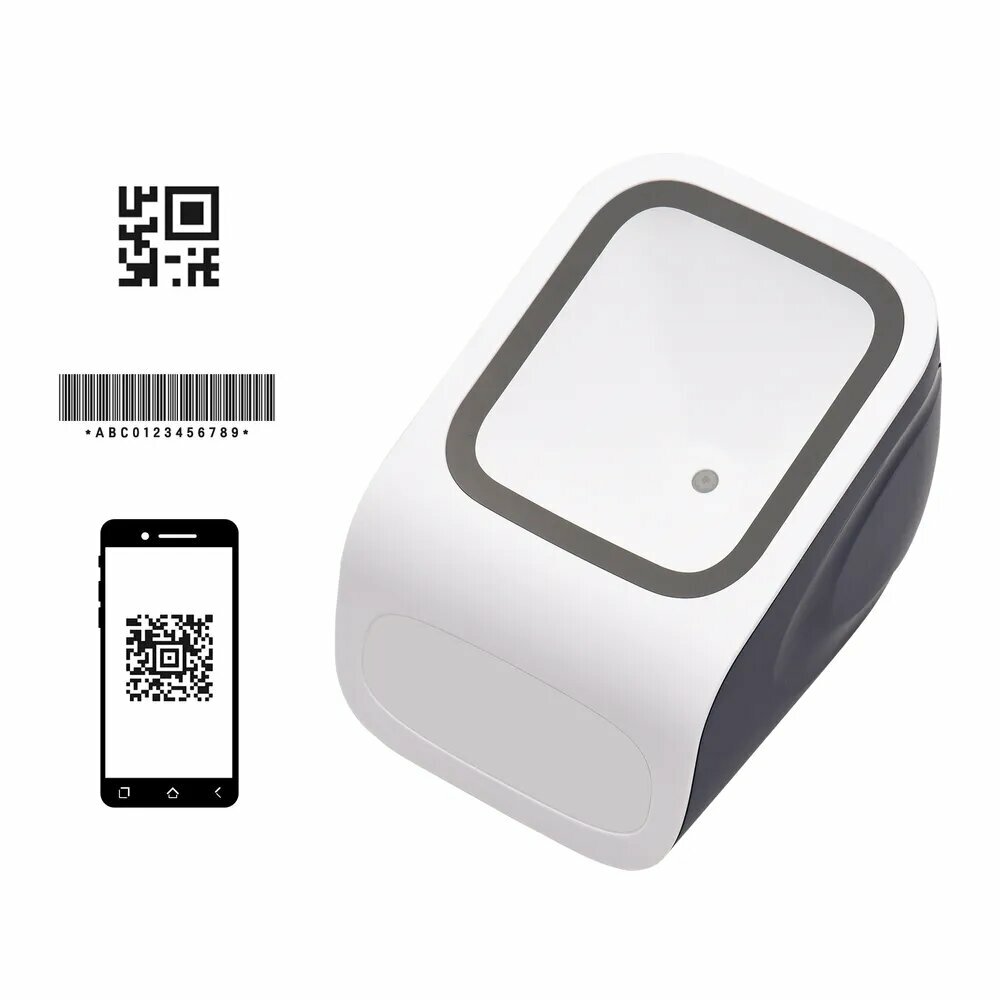 1D 2D QR Настольный сканер штрих-кода Платформа Hands-free Проводной USB-сканер