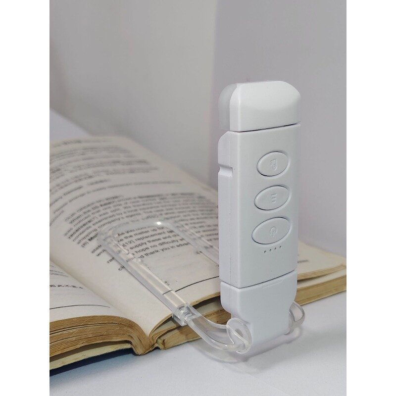 USB-лампа для чтения электронных книг, белая, вращающаяся клипса, ночник-закладка, регулировка яркости, аккумуляторная, портативная, модель SJ-015