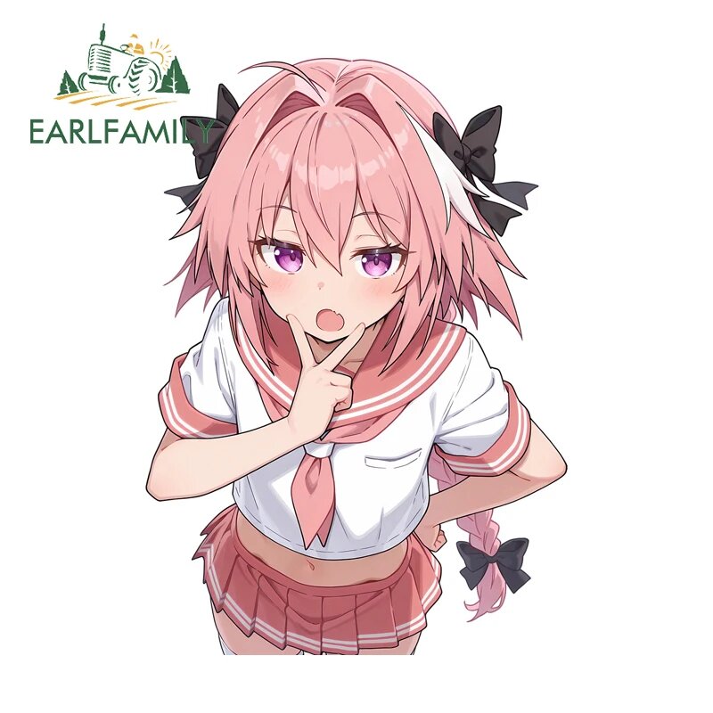 EARLFAMILY Наклейка на мотоцикл Lively Astolfo, аниме-аксессуар, наклейки на мотоциклетный шлем, солнцезащитные, водонепроницаемые, с индивидуальной печатью