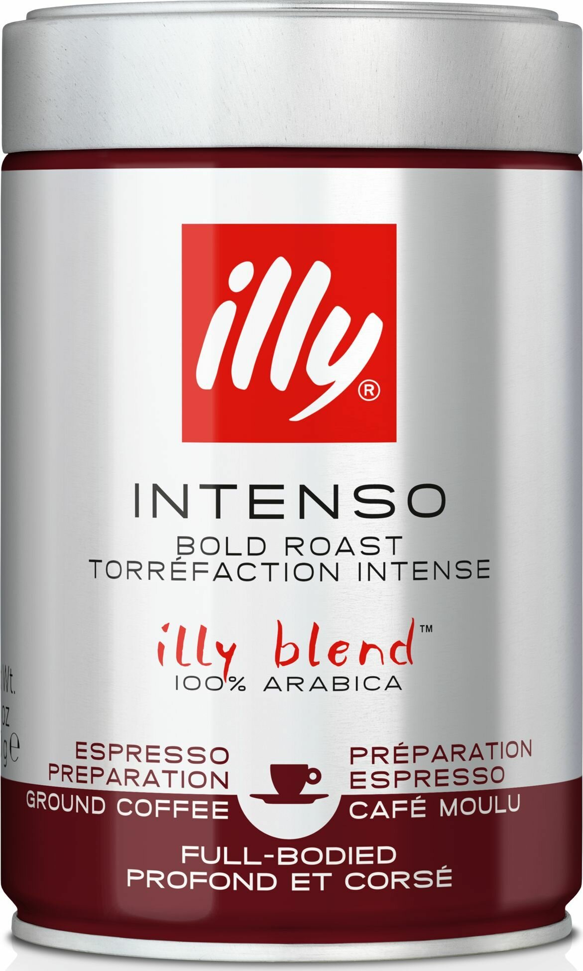 Кофе молотый illy Intenso, банка 250 г (арабика 100%, Италия)