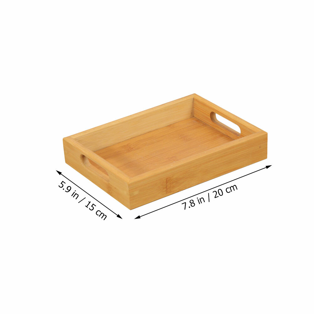 Прямоугольное Бамбуковое Блюдо Для Подачи Еды И Фруктов 20X15X4Cm