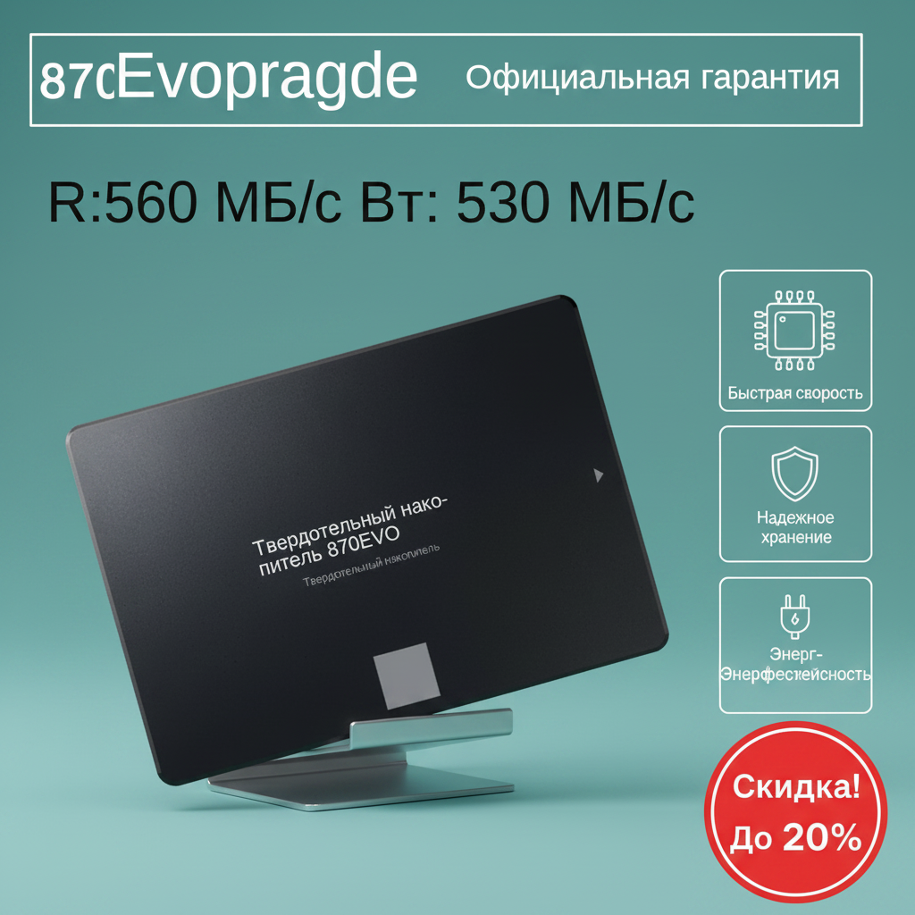 870EVO Универсал Твердотельный Накопитель SSD 4TB SATA3 Интерфейс 2,5 Дюйма