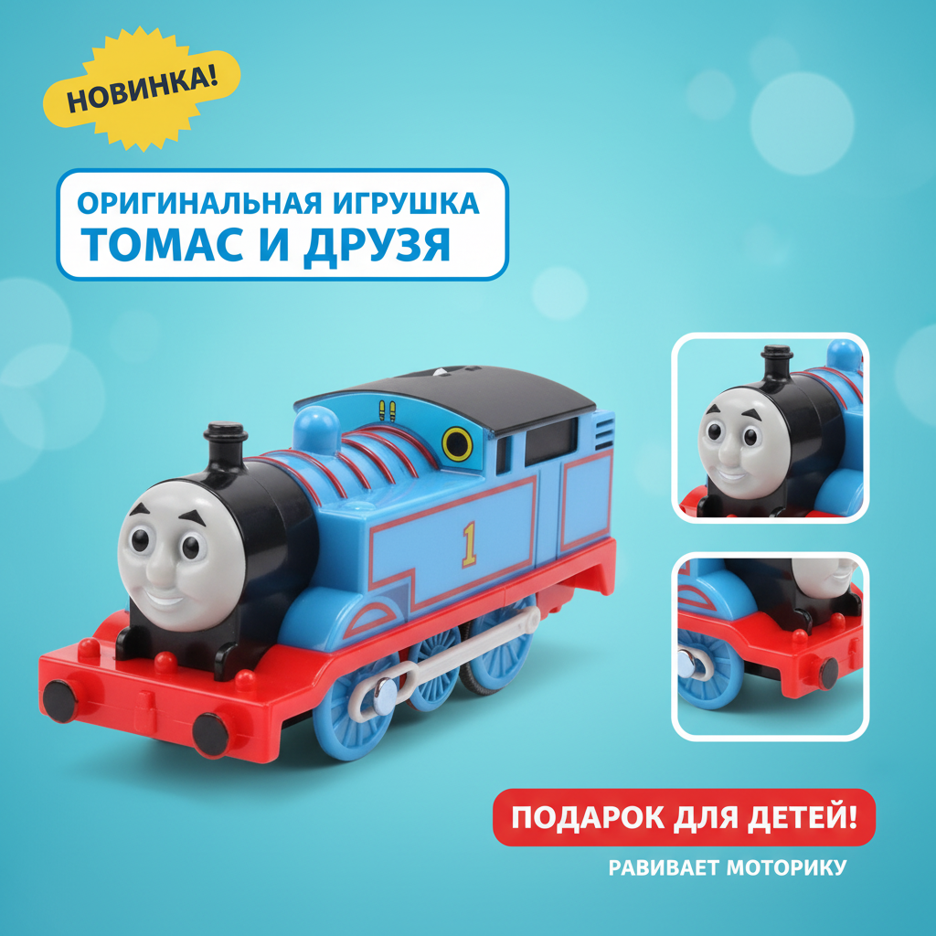 Забавный паровоз с глазами для сюжетных игр развивающая забава