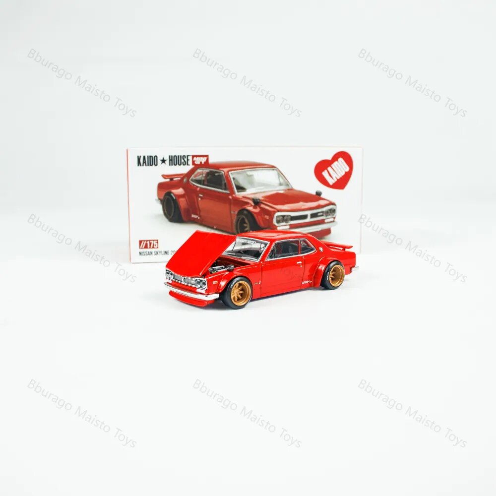 Kaido House + MINIGT 1:64 Nissan Skyline 2000GT-R KPGC10 Kaido Street V1 отлитая под давлением модель гоночного автомобиля Игрушки