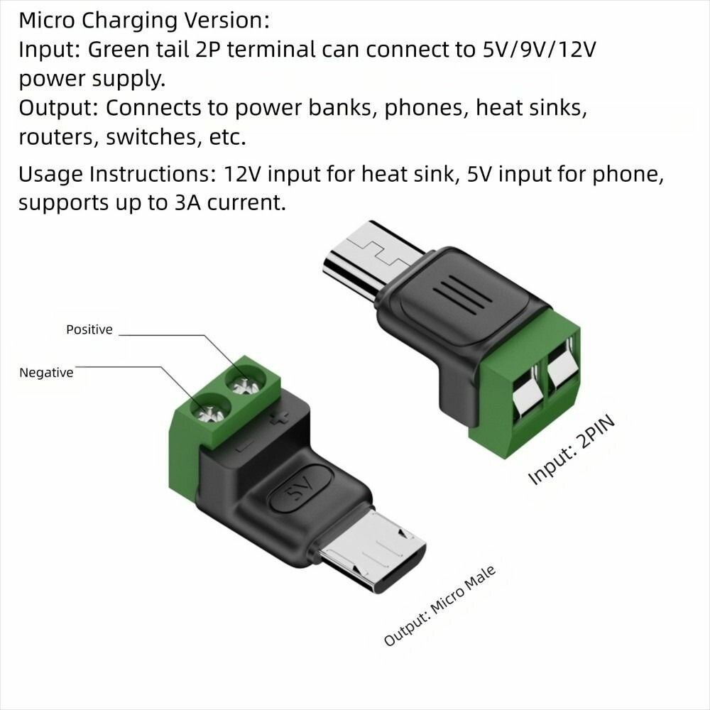 Адаптер USB C на 2-контактный терминал