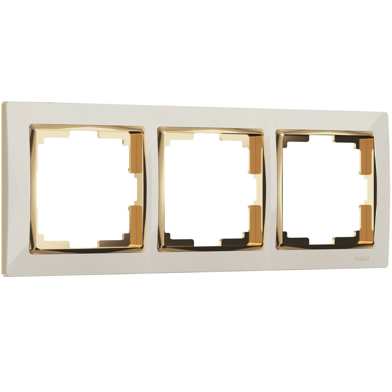 Werkel WL03-Frame-03-ivory-GD Рамка на 3 поста (слоновая кость/золото)