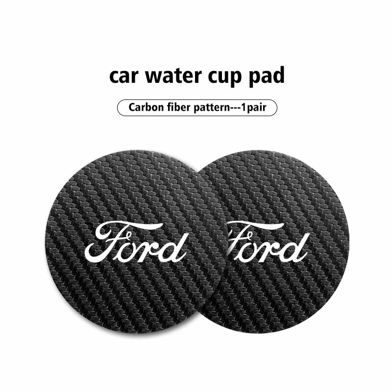Подставки для бутылок с логотипом Ford из углеродного волокна, противоскользящие коврики, аксессуары для Focus mk2 mk3 mk4 Fiesta Ranger Mondeo