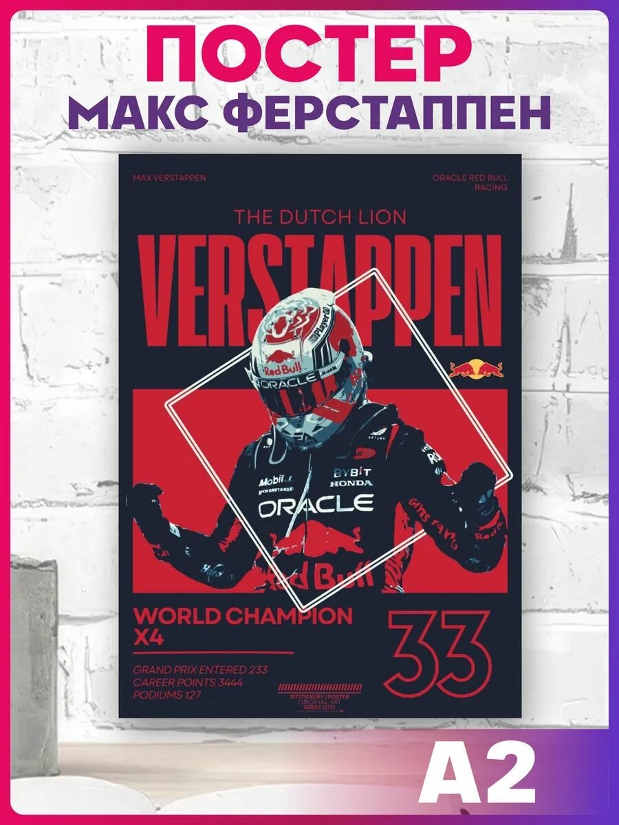 Постер на стену Макс Ферстаппен