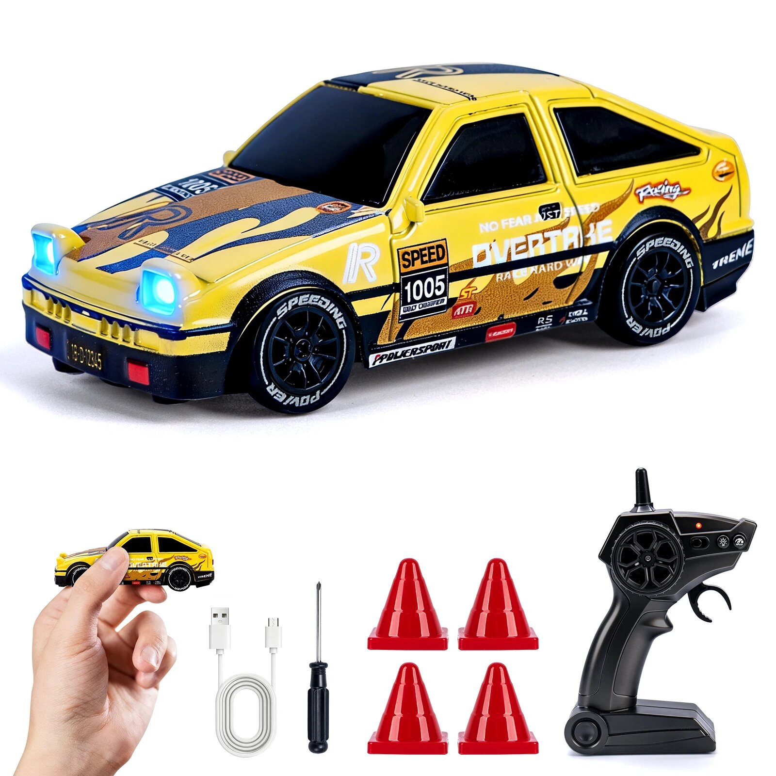 Радиоуправляемая дрифт-машина 1/64 Metal Желтый, 1180FYL