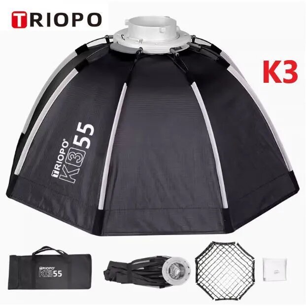 Triopo K3 65 см Восьмиугольный софтбокс Bowens + Сотовая сетка + сумка