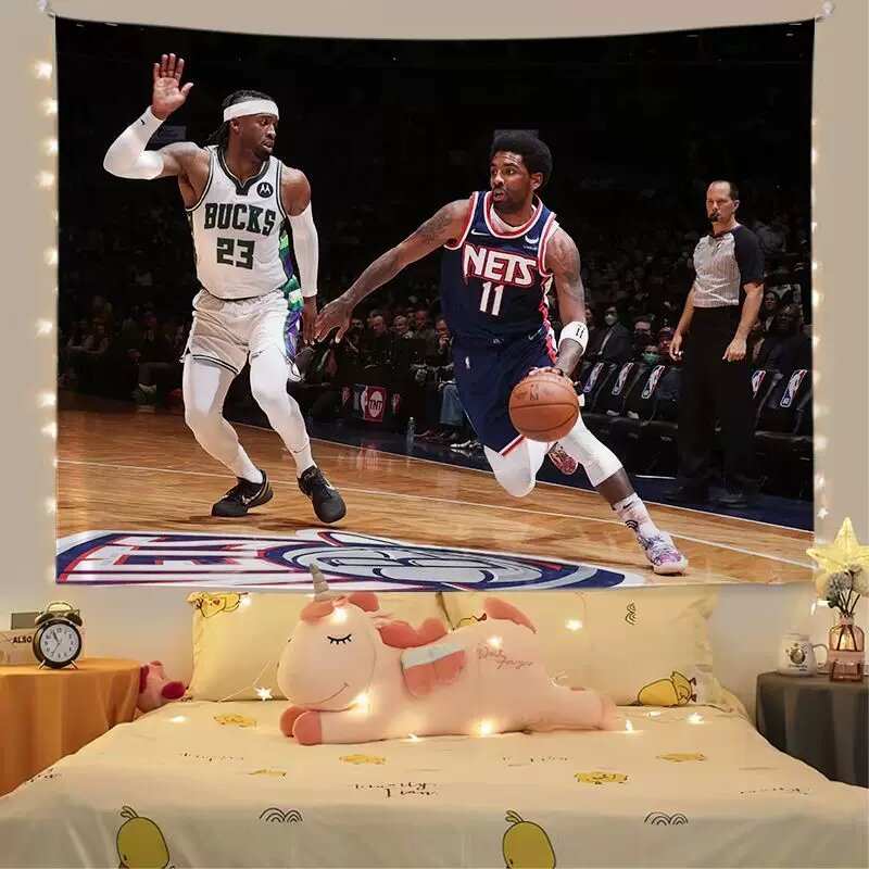 Декоративная настенная панель NBA Кири Уэйна с лампой, 148x128 см