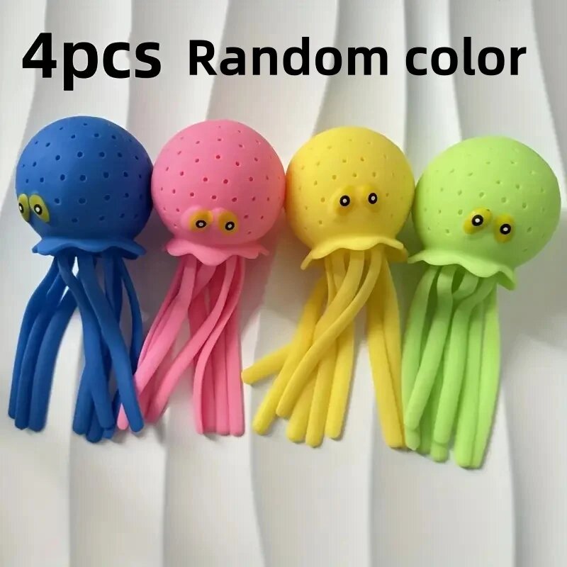 Интерактивный осьминог из латекса, набор из 2/4 шт. 4Pcs Random color