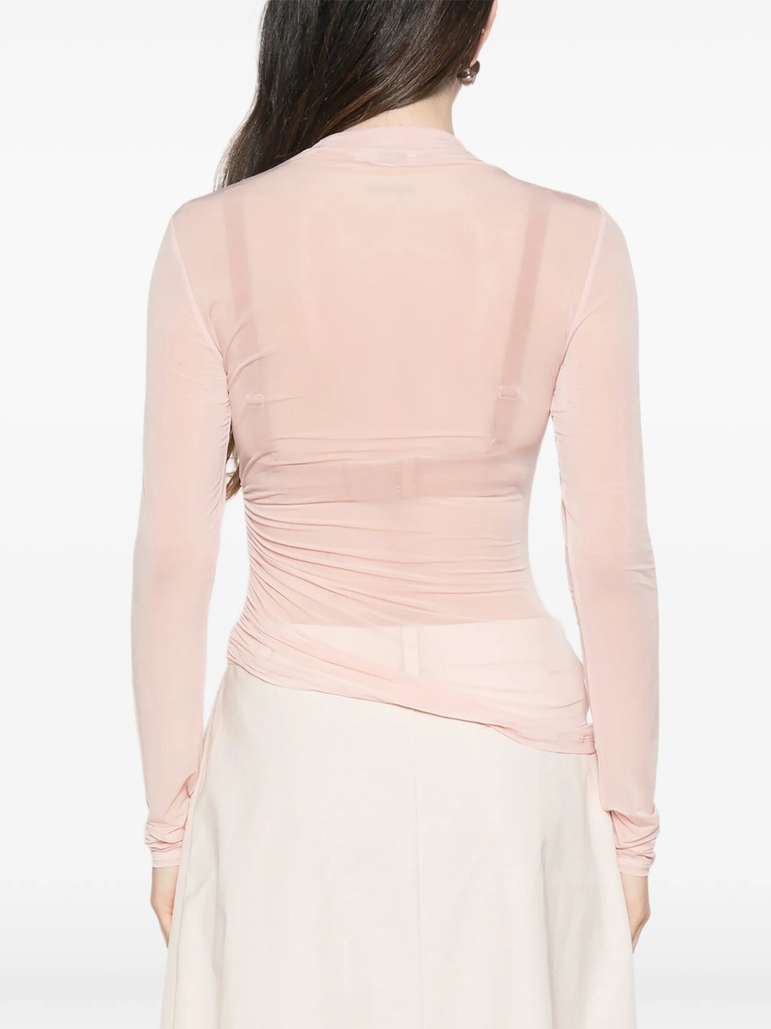 Топ PATRIZIA PEPE Sheer draped top, размер 40 — фото 1