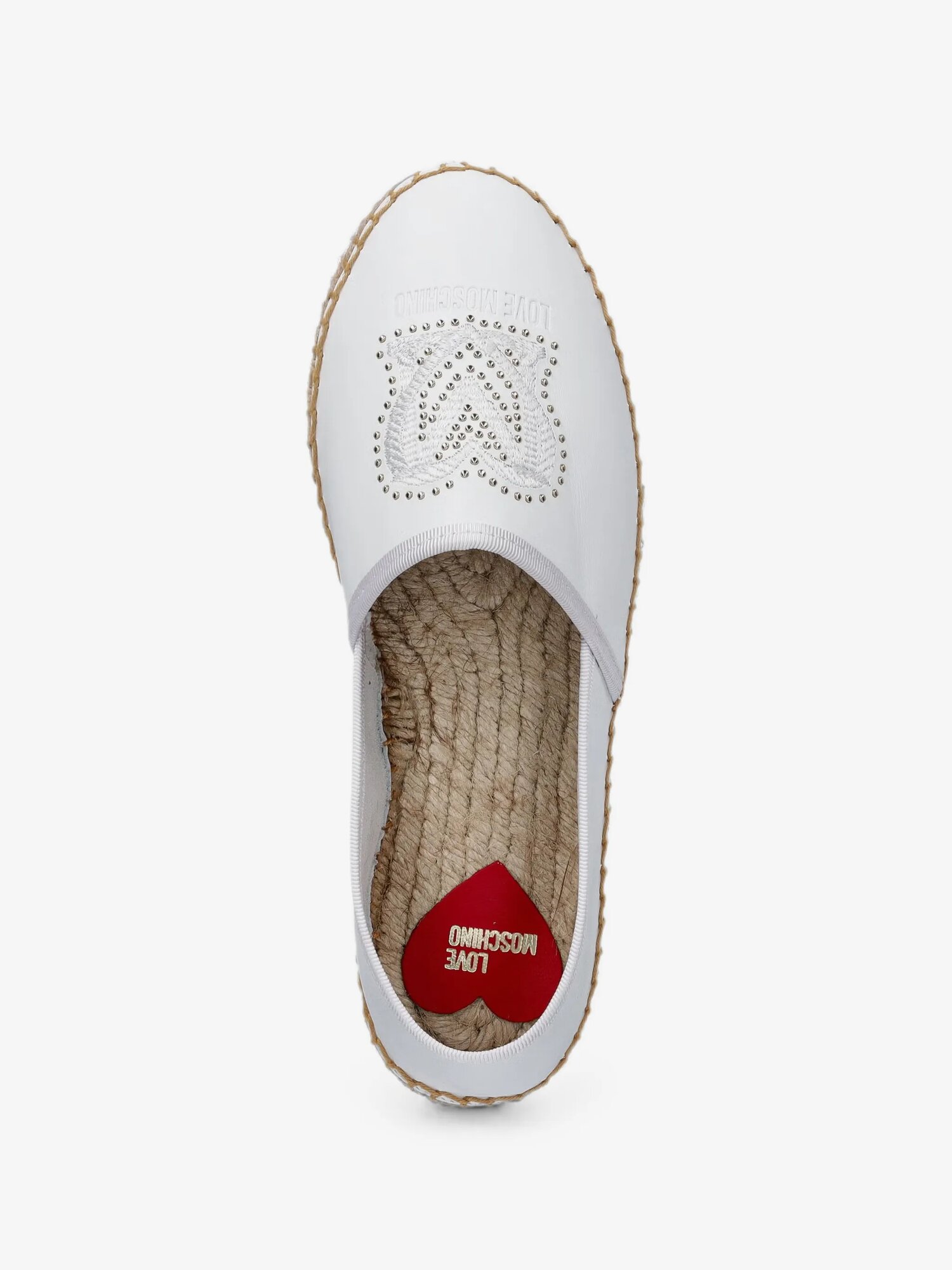 Эспадрильи LOVE MOSCHINO Embellished heart espadrilles, размер 39, белый — фото 1